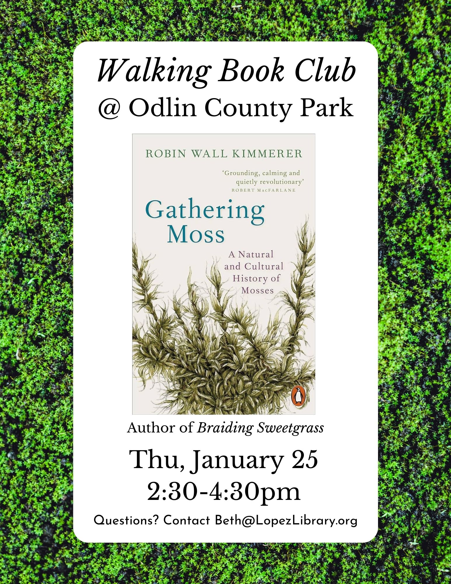 NEW DATE: Walking Book Club – Thursday, January 25th, 2:30-4:30pm ...