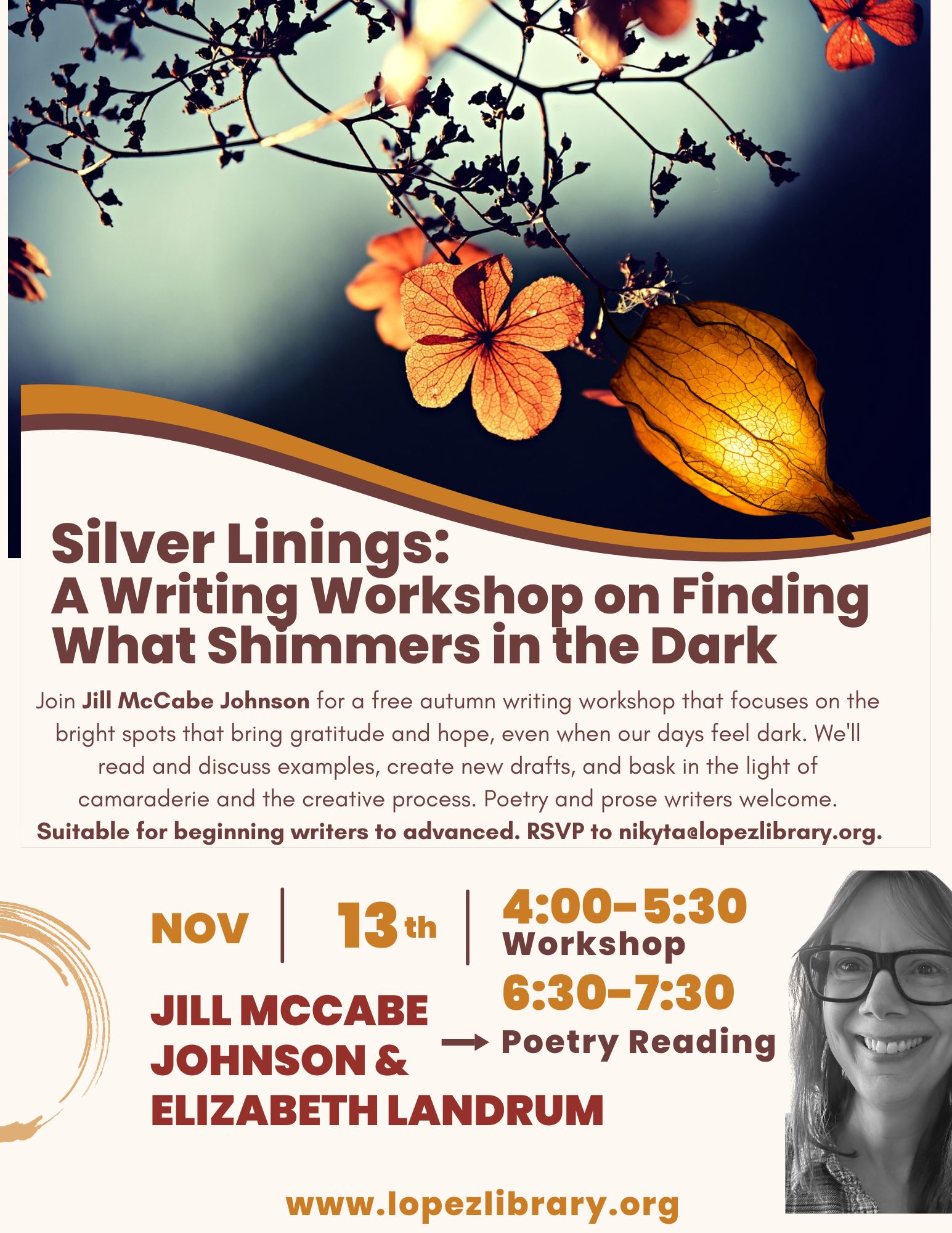 Silver Linings Poetry Writing Workshop & Poetry Reading, November 13 ...