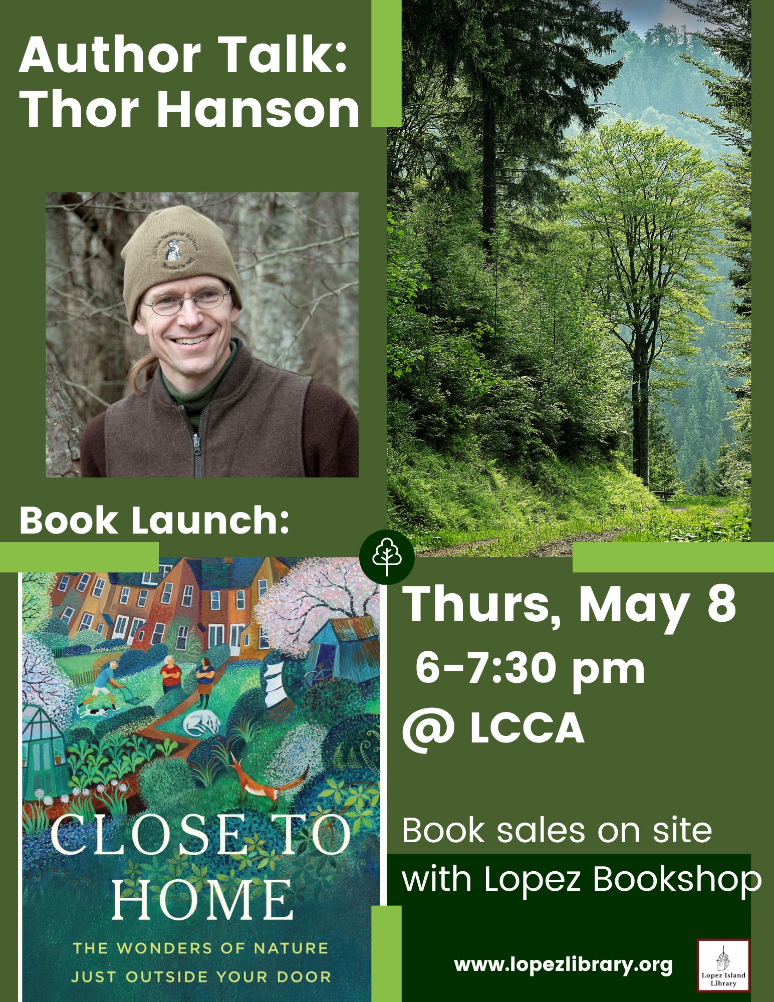 Thor Hanson @ LCCA, Thursday, 5/8 @ 6 pm – Lopez Island Library