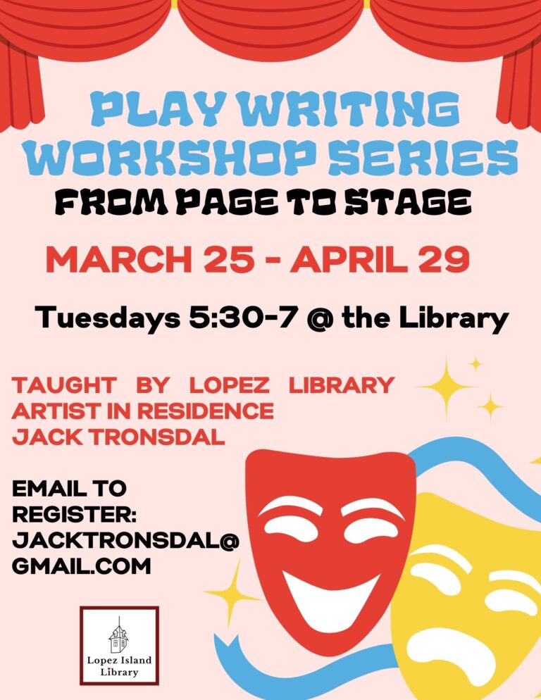 Play Writing Workshop Series, Tuesdays 5:30 -7 (March 25 – April 29 ...