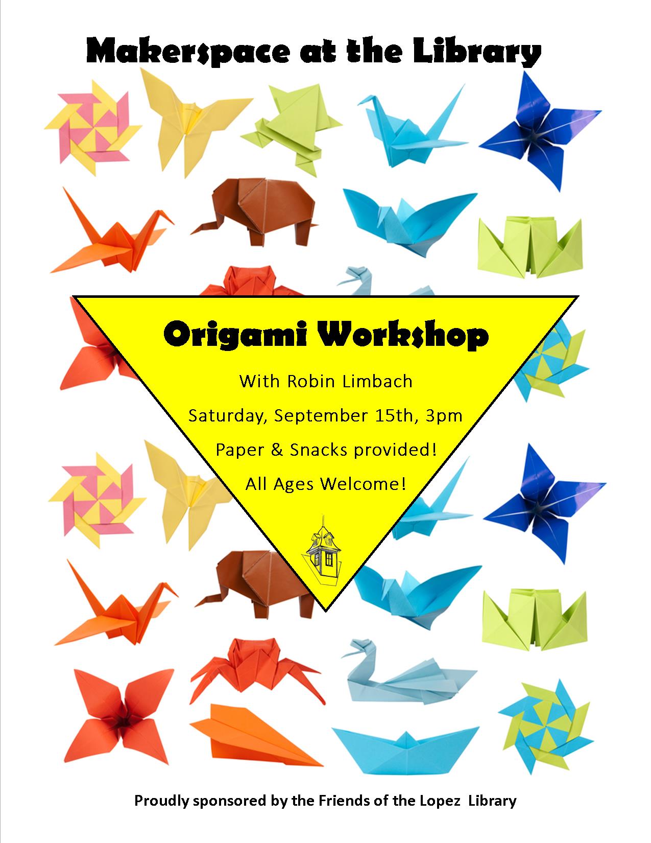 Origami Folding Workshop – Saturday, Sept. 15th 3pm – Lopez Island Library
